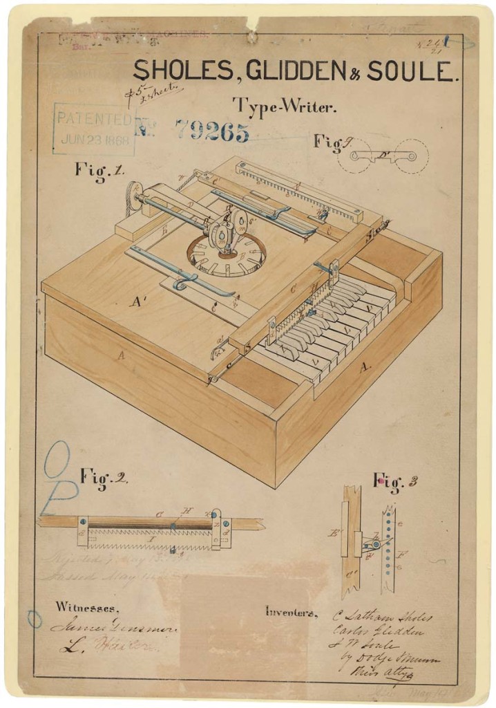 See the Patents for the First Successful Typewriter