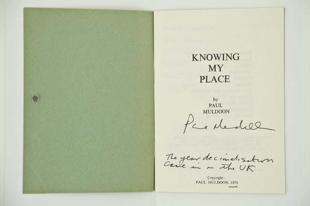 Annotations by Paul Muldoon