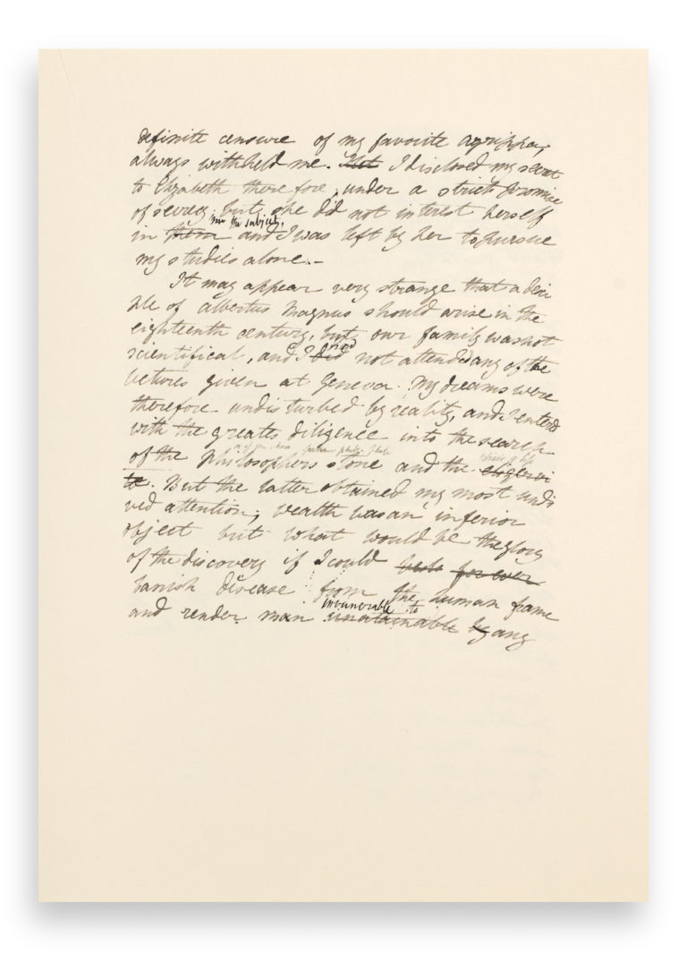 ‘Frankenstein’ in Mary Shelley’s Own Hand