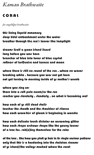 Paris Review - Coral by Kamau Brathwaite